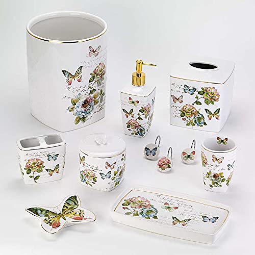 Avanti Linens - Fingertip Towel, Soft & Absorbent Cotton Towel (Butterfly Garden Collection)