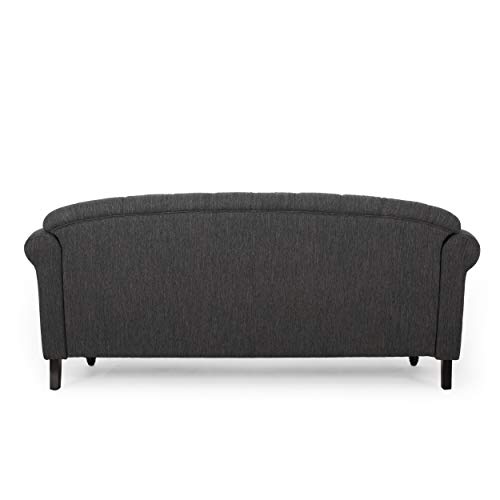 Christopher Knight Home Tracy Contemporary Deep Tufted Sofa with Nailhead Trim, Charcoal