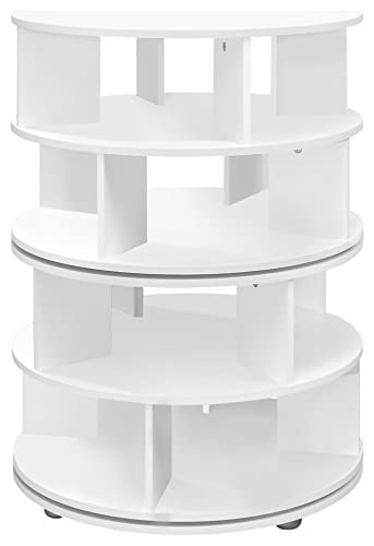 KB Designs - Revolving 16 Pair Shoe Rack Storage Organizer, White