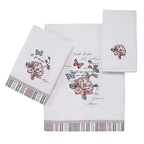 Avanti Linens - Fingertip Towel, Soft & Absorbent Cotton Towel (Butterfly Garden Collection)
