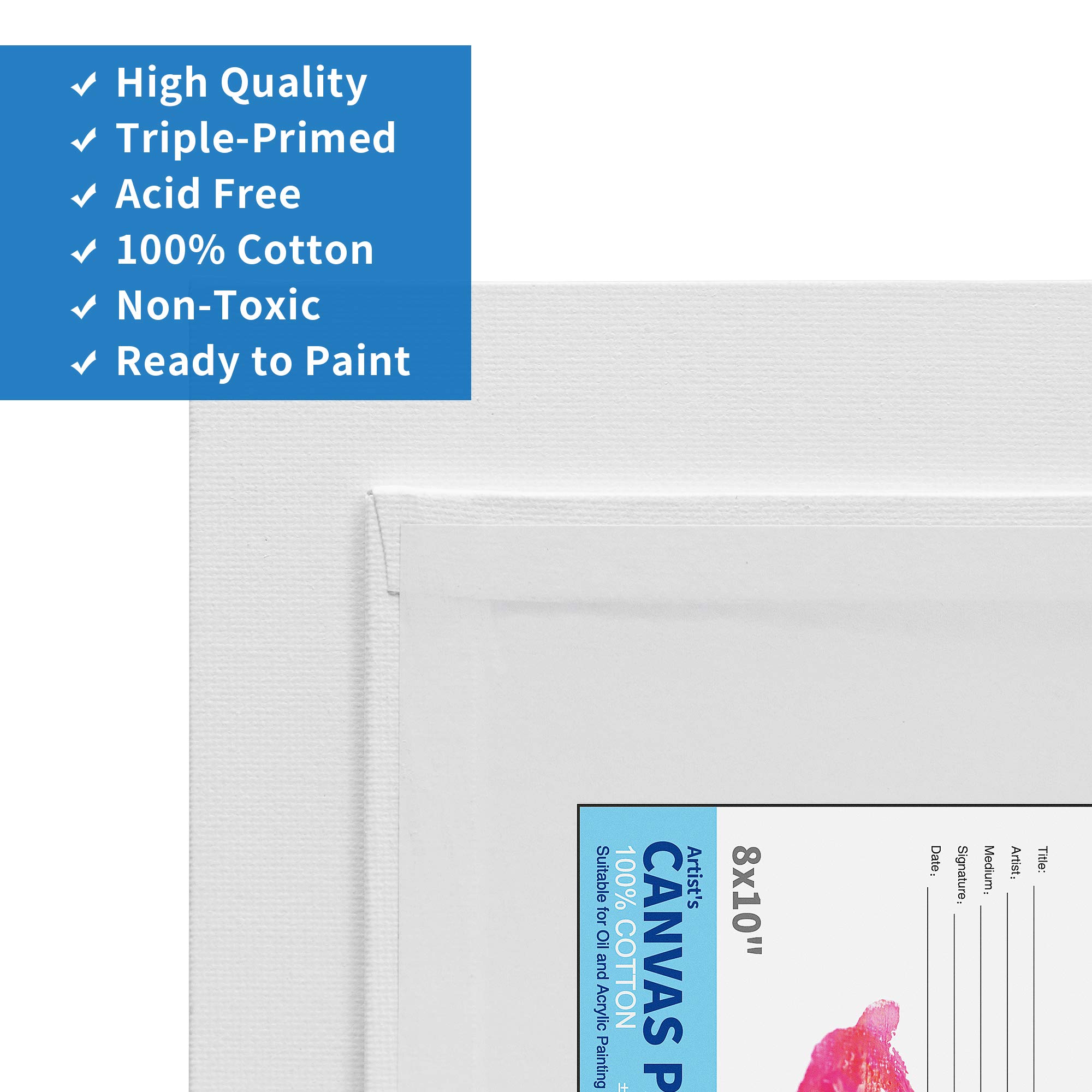 FIXSMITH Canvas for Painting, 8x10 Inch Canvas Boards, Super Value 30 Pack White Blank Canvas Panels, 100% Cotton Primed, Painting Art Supplies for Professionals, Hobby Painters, Students & Kids