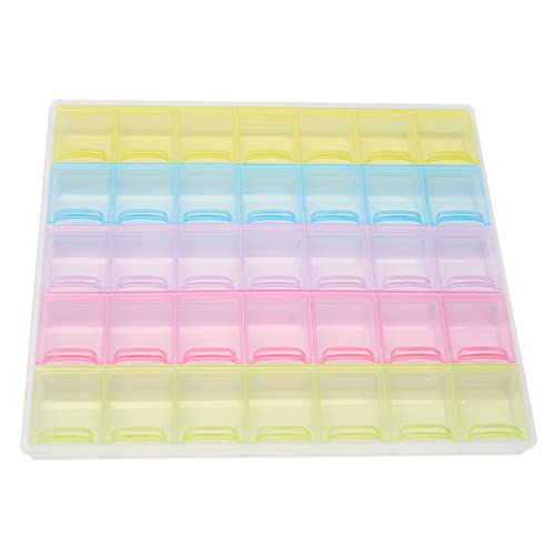 Galand Nail Decor Case Clear Nail Storage Box Jewelry Beads Container Bright Color