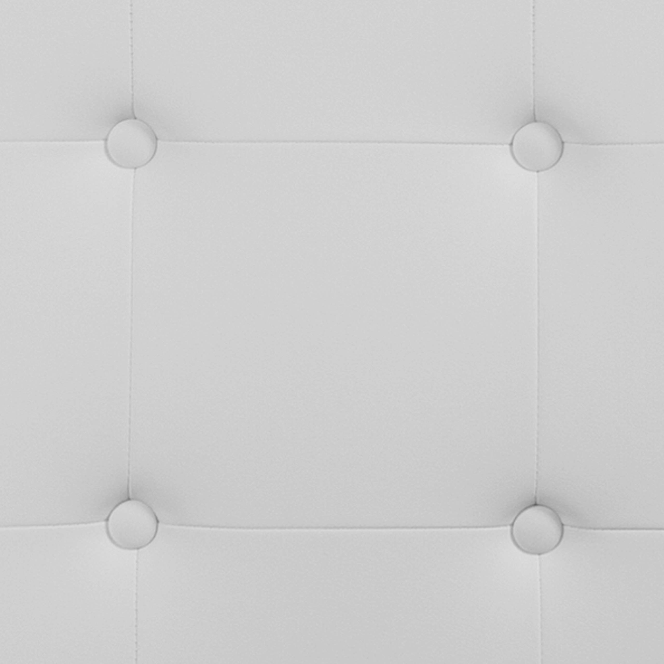 BizChair Button Tufted Upholstered Queen Size Headboard in White Vinyl