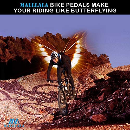 MALLLALA Mountain Bike Pedals,9/16" 3 Sealed Bearing Aluminum Alloy Bicycle Pedals, Bicycle Flat Pedals for BMX Bike,Road Bike, Butterfly Shape Design,16 Hexagonal Non-Slip Studs