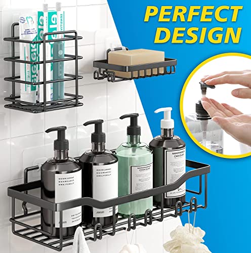 Shower Shelves, Shower Caddies, Set of 5 Shower Racks, Bathroom Organizer, Shower Organization Aesthetic, Shampoo Holder
