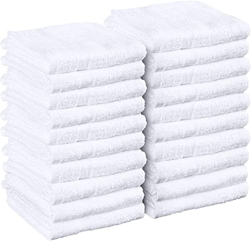 Careoutfit White Salon Towels, Pack of 24 (16 x 27 Inches) Highly Absorbent Towels for Hand, Gym, Beauty, Spa, and Home Hair Care