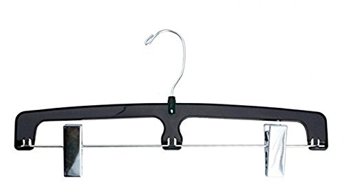 NAHANCO 2690EC Plastic Pant Hanger, Super Strong (Pants/Outerwear), 14", Black (Pack of 100)