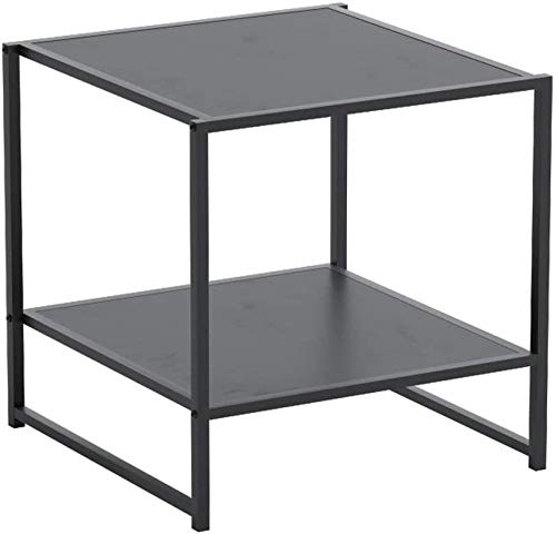 Zinus Modern Studio Collection ET-2020QB Dane Night Table, Dark Espresso (W x D x H): 20.1 x 20.1 inches (51 x 51 x 51 cm), Side Table, Steel Frame, Bed, Easy Assembly, Tools Included