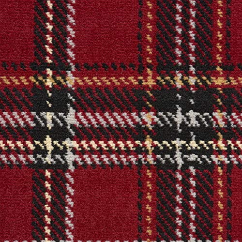 Nourison Grafix Red 7' x 10' Area Rug, Modern, Plaid, Bed Room, Living Room, Dining Room, Kitchen, Easy Clean, Non Shedding (7x10)