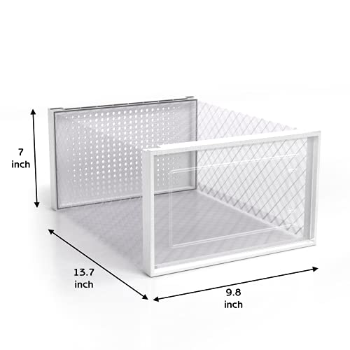 Adhome 6 Pack Shoe Box, Storage Boxes, Clear Plastic Stackable Organizer, Sneaker Display Containers Holds up to Size 13 Breathable Case with Lids, Front Opening Door, Multifunctional., Transparent