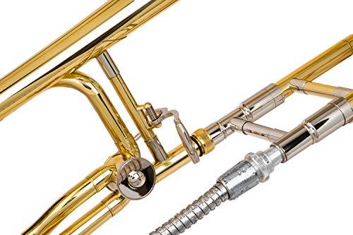 Cleaning kit 2 in 1 for trombones, euphoniums, bass-trombones, marching baritone horns, with large shank mouthpiece, safe and easy to use.