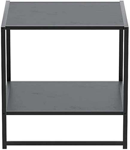 Zinus Modern Studio Collection ET-2020QB Dane Night Table, Dark Espresso (W x D x H): 20.1 x 20.1 inches (51 x 51 x 51 cm), Side Table, Steel Frame, Bed, Easy Assembly, Tools Included