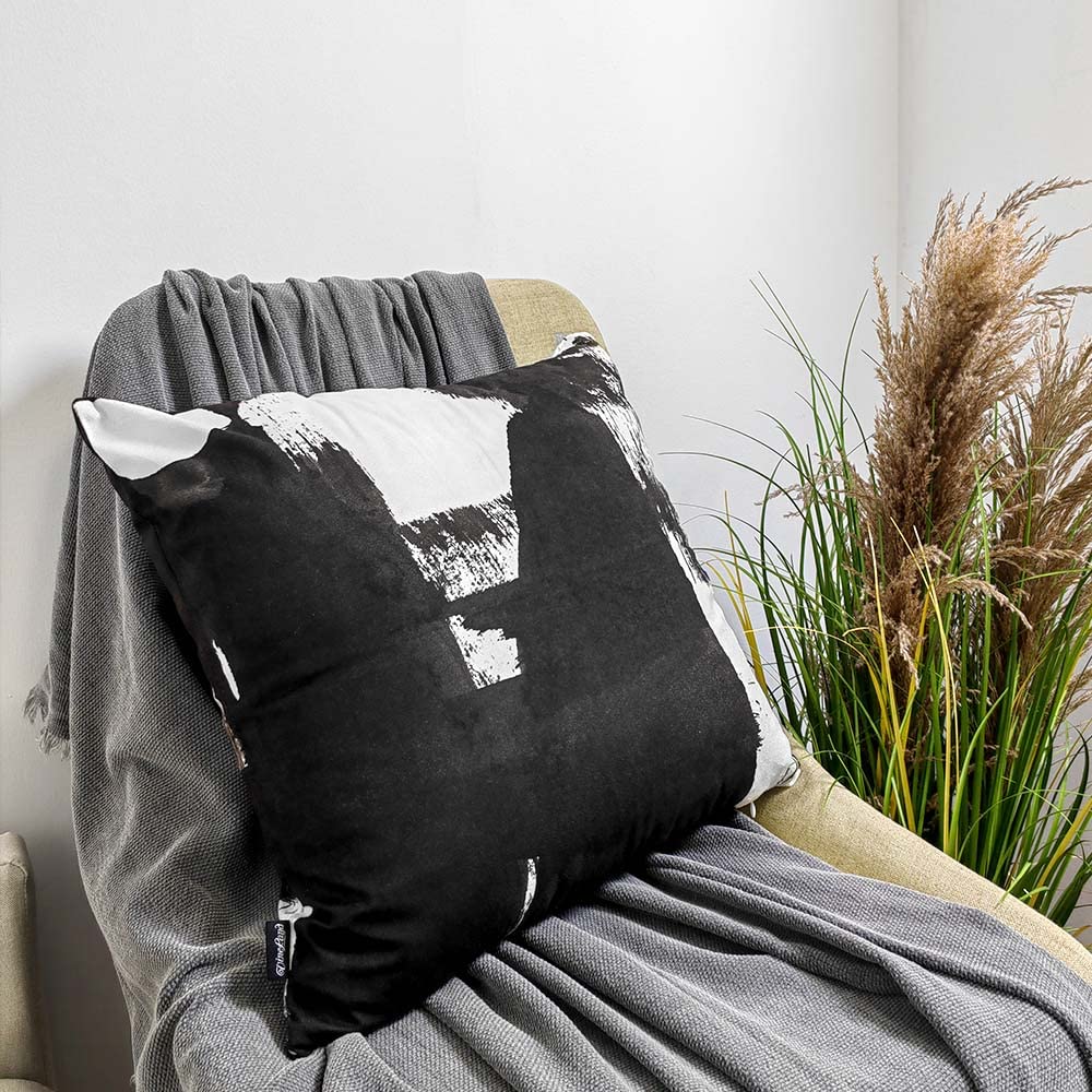 Vineland Throw Pillow Covers Set Black and White Abstract Farmhouse Cushion Case 18 x 18 Inch, Double-Sided Printing, Square Decorative Pillowcase for Home Car Sofa Decor