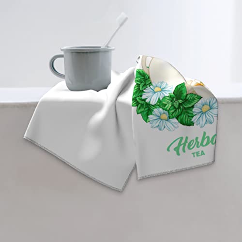 luxteen Herbal Tea Hand Towel - Print Bath Bathroom Towel Highly Absorbent Soft Guest Fingertip Towels