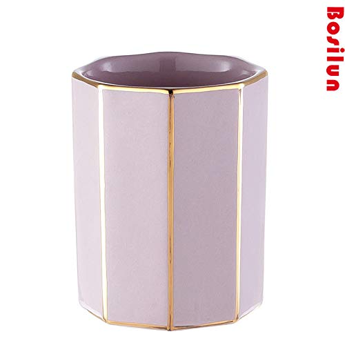 WPM WORLD PRODUCTS MART 4 Piece Ceramic Bathroom Accessories Set - Blush Rose Pink Gold - Complete Bath Decor Kit Includes Designer Soap and Lotion Dispenser - Cup - Tumbler - Soap Dish (DESIGN2)