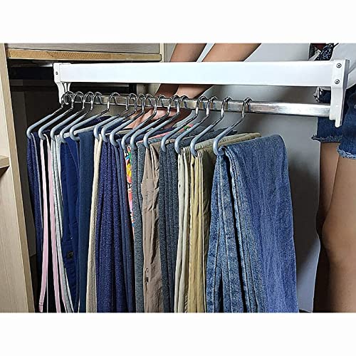Wardrobe Hanger Rail, Pull-out Hanger Rod Adjustable 30-60cm Wardrobe Clothes Rail, Home Trousers Aluminum Alloy Clothes Rail Slide Rail (Size : 450mm/17.7inch)