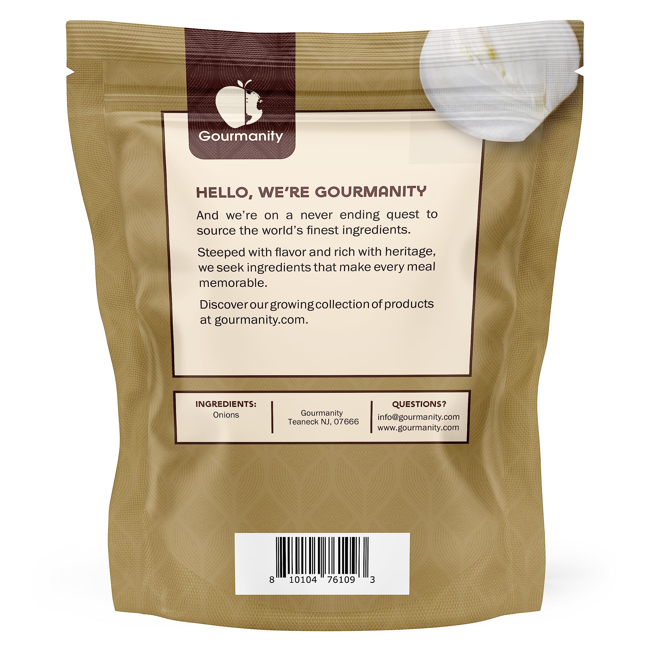 Gourmanity 2 lb Chopped Onions Resealable Bag, Minced Onion Flakes, Dehydrated Onions bulk minced, Chopped Onions Fresh Substitute, Yellow Onion, Dried Onions, Chopped Onion, Minced Onions Dried