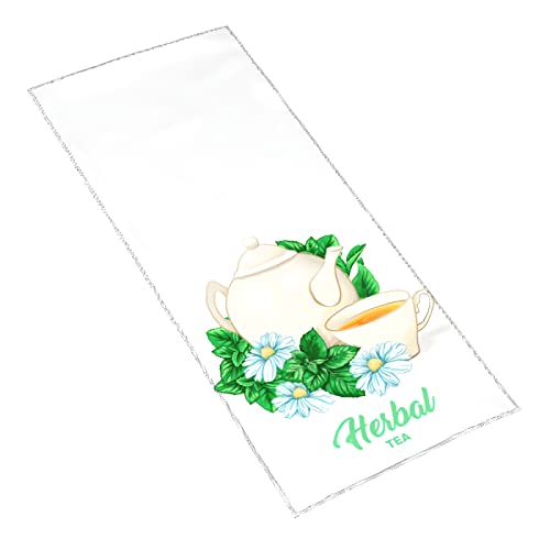 luxteen Herbal Tea Hand Towel - Print Bath Bathroom Towel Highly Absorbent Soft Guest Fingertip Towels