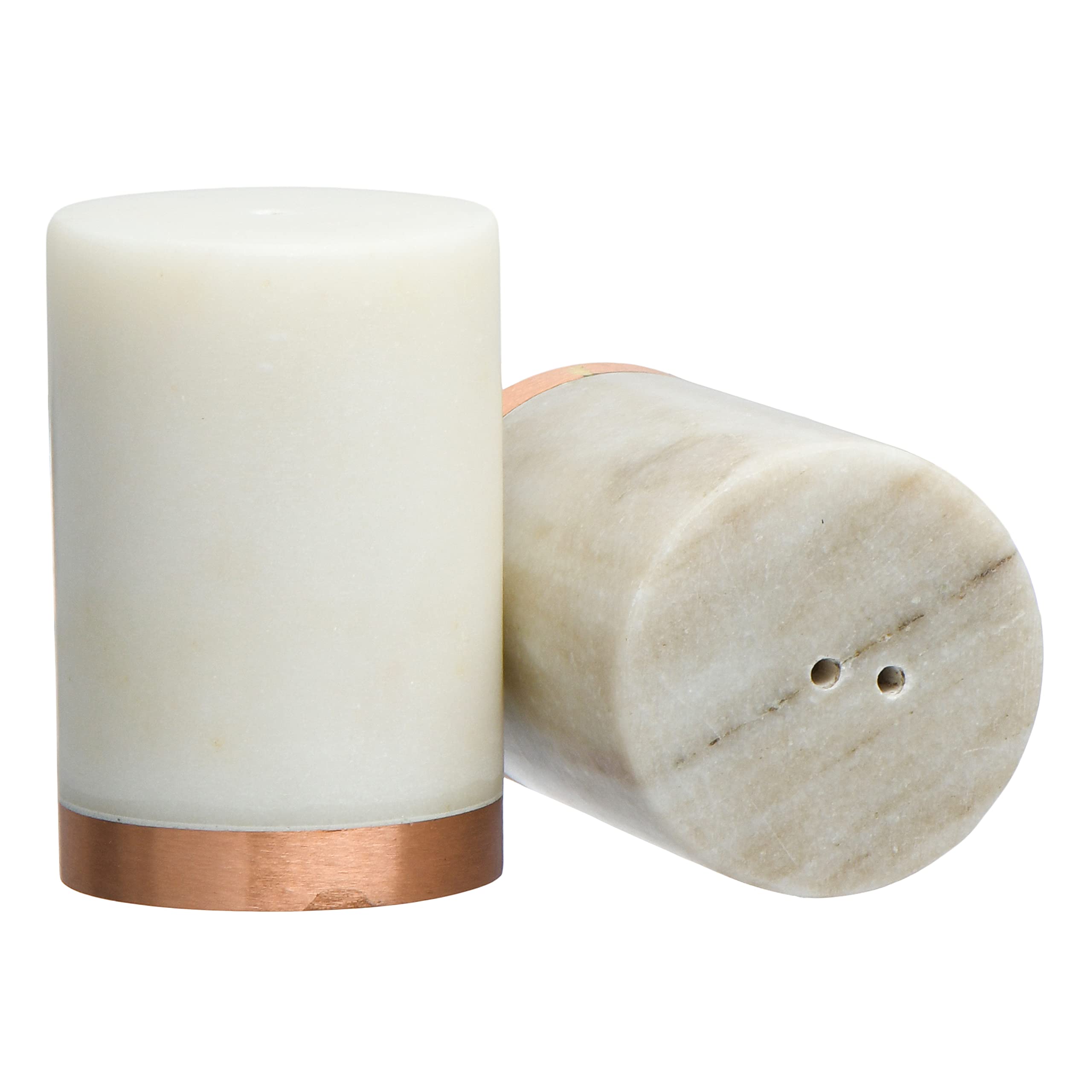 Creative Co-Op Marble Salt and Peper Shakers (Set of 2)