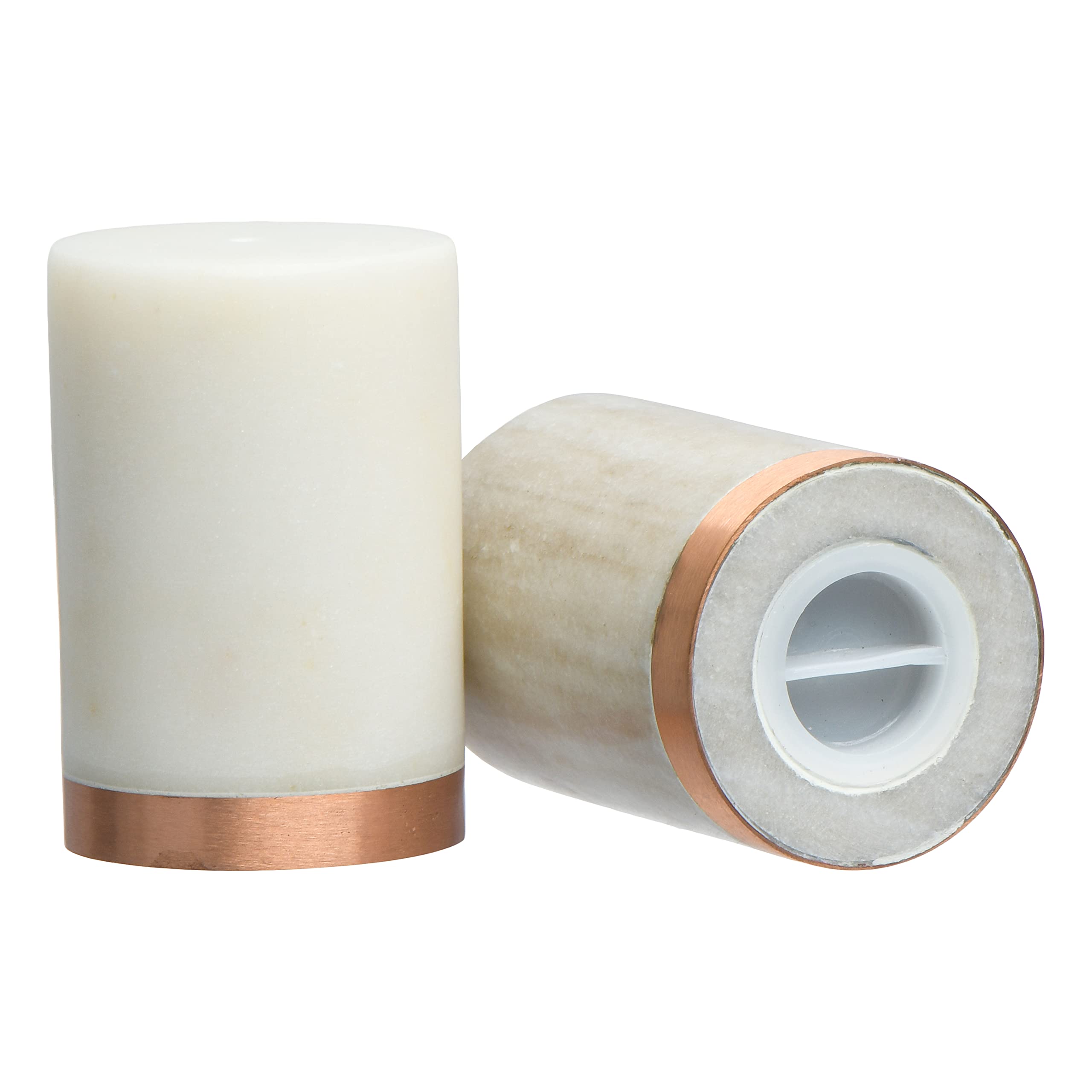 Creative Co-Op Marble Salt and Peper Shakers (Set of 2)