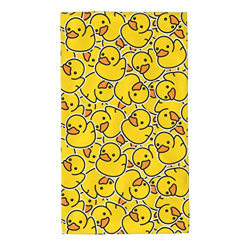 Cute Duck Bath Hand Towels Duck Pattern Face Towel Breathable Dish Towels for Bathroom Kitchen Yoga Spa Gym Beach Use