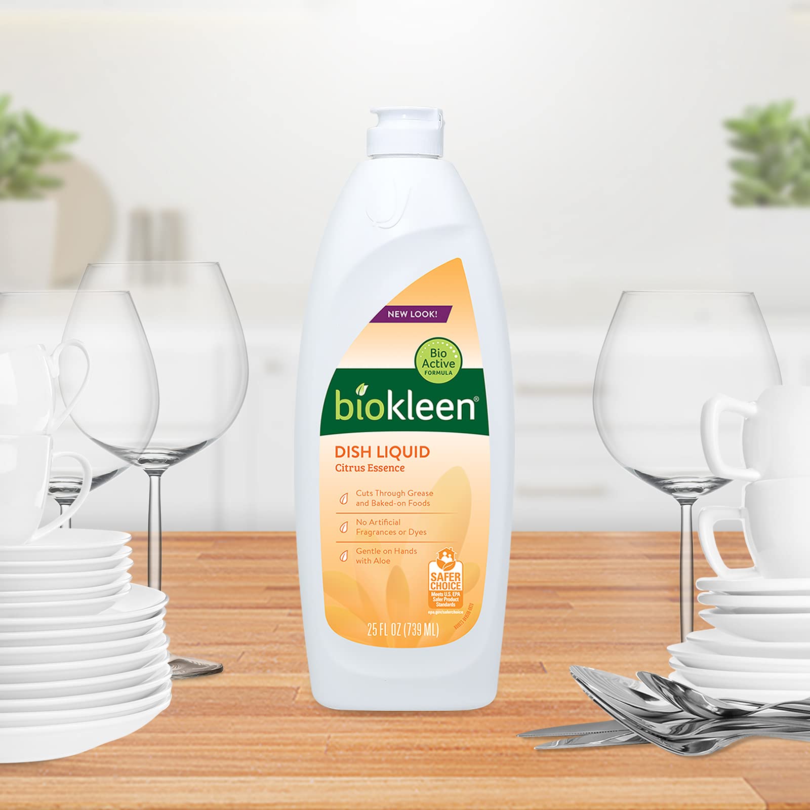 Biokleen Dish Liquid Soap - 50 Ounce - Dish-washing, Hand Moisturizing, Eco-Friendly, Plant-Based, No Artificial Fragrance, Colors or Preservatives, Citrus & Aloe