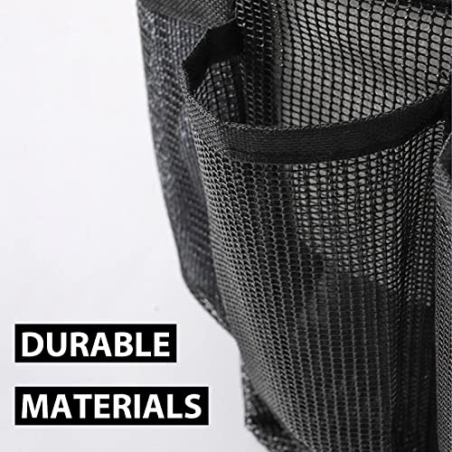 Venupple Mesh Shower Caddy with 8 Pockets, Dorm Shower Caddy Large Capacity, Bathroom Caddy Organizer, Black