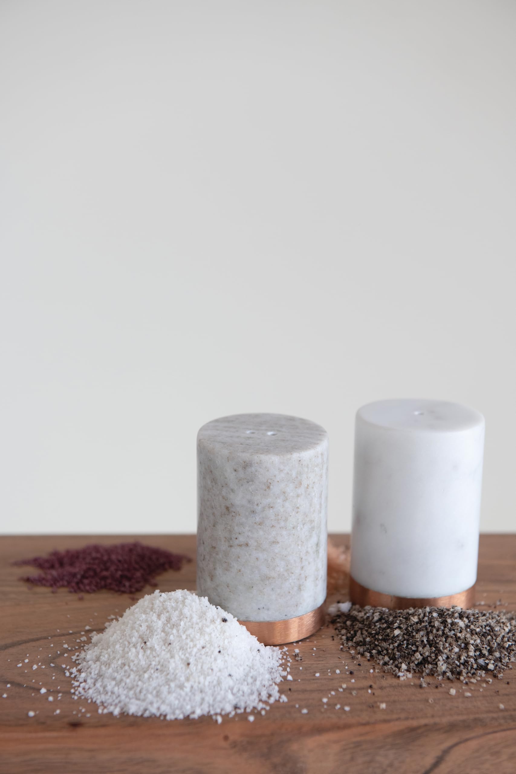 Creative Co-Op Marble Salt and Peper Shakers (Set of 2)