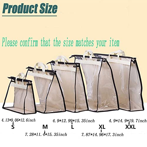 Dust Bags for Handbags - Handbag Storage Organizer Dust Bags for Moisture Proof Dust Cover with Zipper and Handle(Brown-XXL)