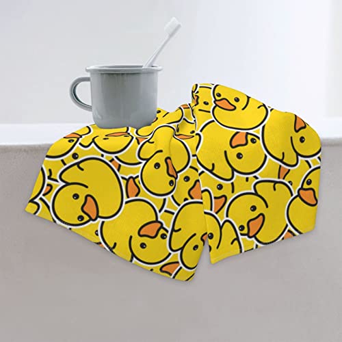 Cute Duck Bath Hand Towels Duck Pattern Face Towel Breathable Dish Towels for Bathroom Kitchen Yoga Spa Gym Beach Use
