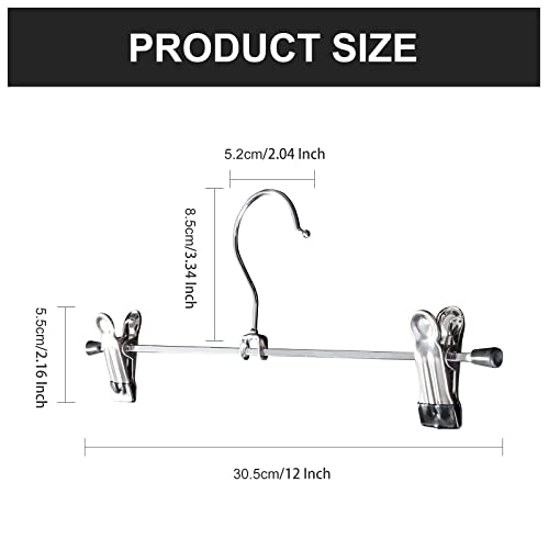 Pants Hangers with Clips 40 Pack Skirt Hanger Space Saving Metal Clip Hanger for Jeans Skirt Slack Hangers (40 PCS)