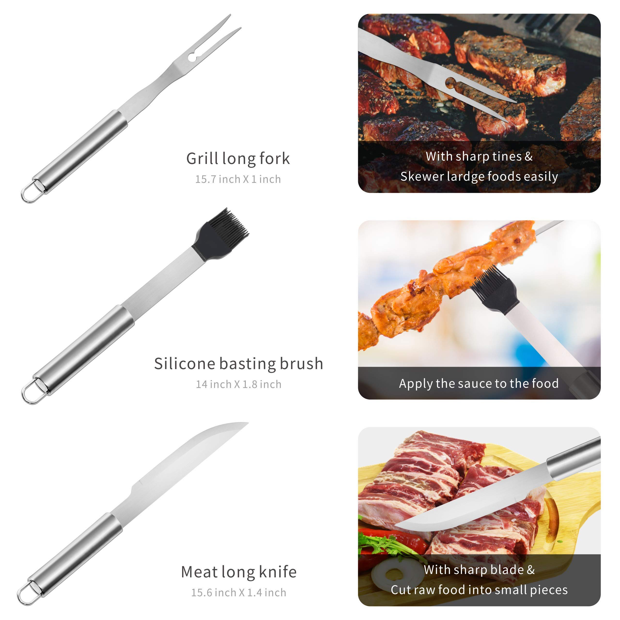 SENDAIST Deluxe BBQ Grill Tool Set β 32 PCS Camping BBQ Grilling Accessories β Portable Grill Utensil Set with Thermometer in Heavy Duty Aluminum Case