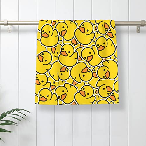 Cute Duck Bath Hand Towels Duck Pattern Face Towel Breathable Dish Towels for Bathroom Kitchen Yoga Spa Gym Beach Use