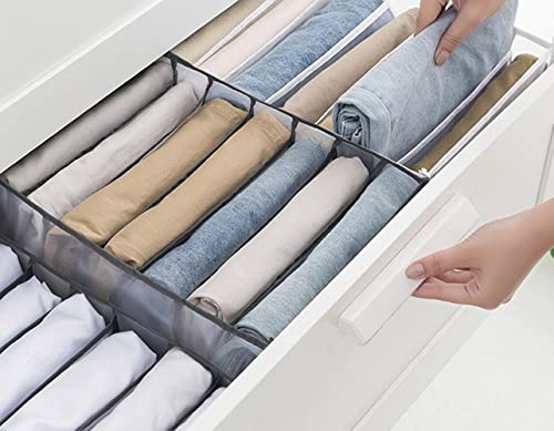 KIKILIE 4 PC Wardrobe Clothes Organizer,Drawer Organizers for Clothing,Closet Organizers,Foldable Drawer Dividers for pcs Clothes/Thin Jeans Grids