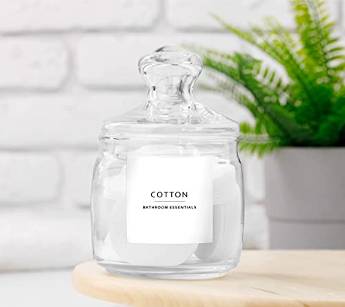Dekluttr 173 Minimalist Bathroom Labels for Organizing Bathroom Preprinted Waterproof Organization Labels for Storage Bins Containers and Jars Sticks to Glass Plastic and Metal