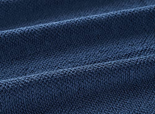 ESSELL 6 Piece Soft & Strong Towel Set, 100% Cotton | Popcorn Textured Weave, 680 GSM | Highly Absorbent & Quick Dry | Home, Hotel & Spa Towels for Bathroom & Sports | Ultra Soft & Durable - Navy Blue