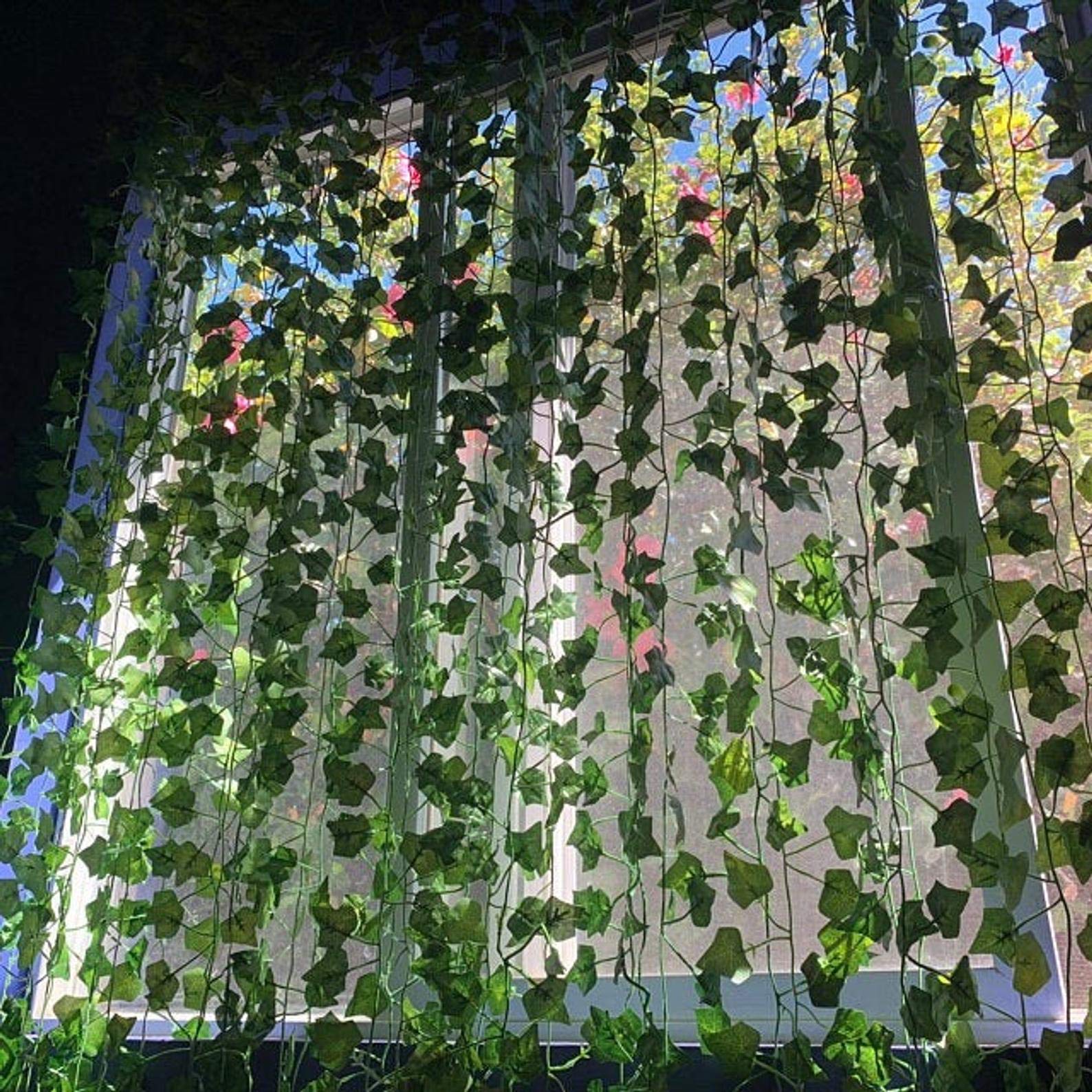 SO CAL PRO Fake Ivy Leaves Artificial Ivy Greenery Vines for Room Decor Leaves Room Decor Fake Leaves Ivy Eucalyptus Garland Faux Vines Wedding Decor (6 Strands of Ivy)