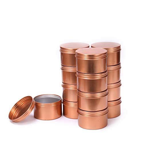 LIYAR 8 Ounce Aluminum Metal Tin 24 Pack Metal Containers Round Candle Jars Bulk Empty Cans with Screw Lid for Candles, Arts & Crafts,Storage & More (Pastel Orange)