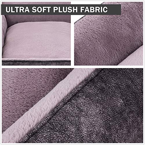 Coohom Rectangle Washable Dog Bed,Warming Comfortable Square Pet Bed Simple Design Style,Durable Dog Crate Bed for Medium Large Dogs (30 INCH, Black)