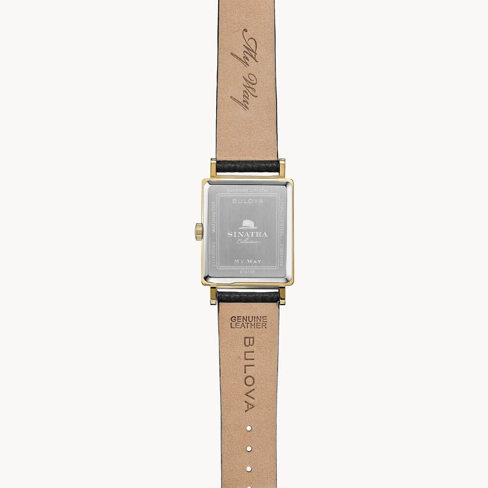 Bulova Men's Frank Sinatra My Way Leather Strap Watch, Silver Tone Style: 97A158