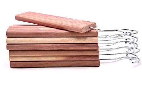 Wahdawn Aromatic Cedar Hangers Blocks for Clothes Storage Fresh Scent Cedarwood Hangups Planks Closets Organizers Deodorant, 12 Packs