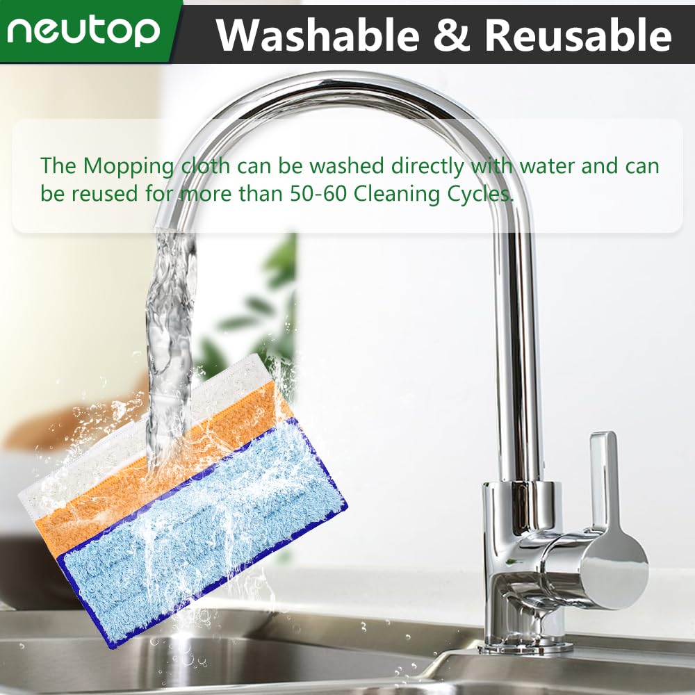 Neutop Mop Pads Compatible with iRobot Braava Jet 200 Series 240 241 244 245 250 Robot Mops, Washable and Reusable, 4 Wet 4 Dry 4 Damp.