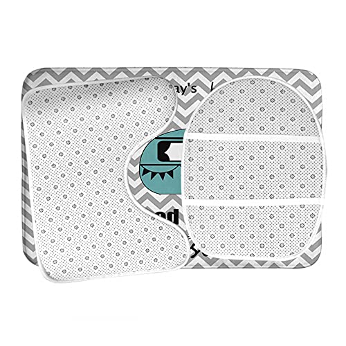 WONDERTIFY Camper Rv Bathroom Antiskid Pad Trailer Travel Tree Chevron Zig-Zag Stripes Camping Happy Camp 3 Pieces Bathroom Rugs Set, Bath Mat+Contour+Toilet Lid Cover