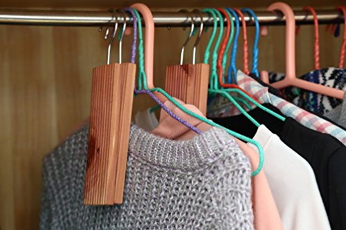 Wahdawn Aromatic Cedar Hangers Blocks for Clothes Storage Fresh Scent Cedarwood Hangups Planks Closets Organizers Deodorant, 12 Packs