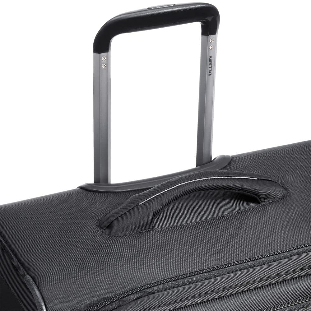 Delsey Mixed OPTIMAX LITE 55CM Slim 4 Double Wheels Cabin Trolley CASE, Black, standard size