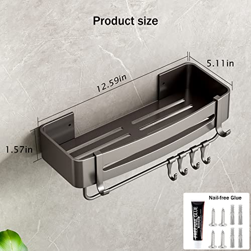 KISUFU Shower Caddy,Shower Shelf,Adhesive Shower Organizer No Drilling,Bathroom Storage Organizer,Large Capacity Shower Shelves,Bathroom and Kitchen Storage-2pck(gray)