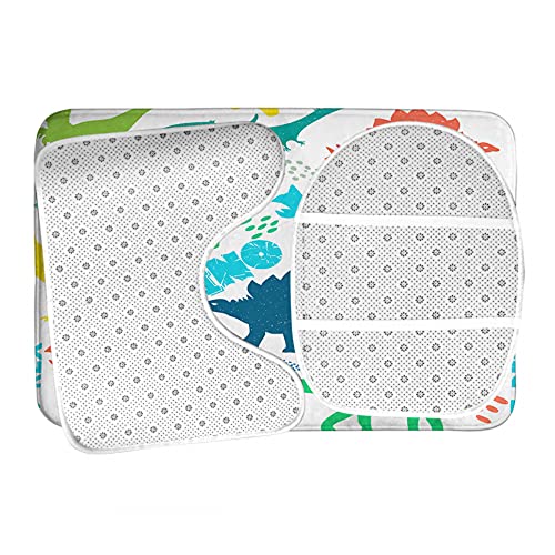 WONDERTIFY Dino Pattern Bathroom Antiskid Pad T-Rex Dinosaur Triceratops 3 Pieces Bathroom Rugs Set, Bath Mat+Contour+Toilet Lid Cover
