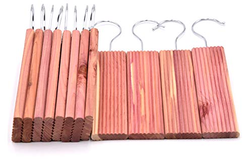 Wahdawn Aromatic Cedar Hangers Blocks for Clothes Storage Fresh Scent Cedarwood Hangups Planks Closets Organizers Deodorant, 12 Packs