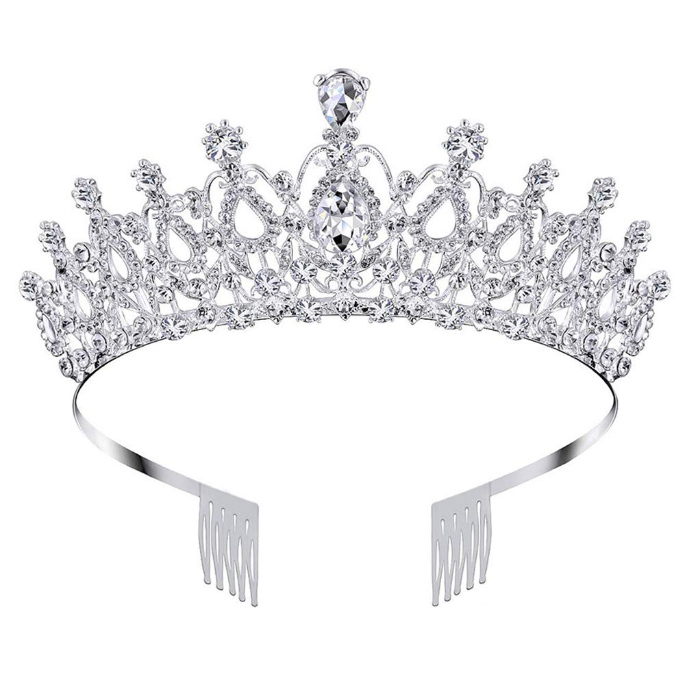 COCIDE Tiara and Crown for Women Silver Rhinestone Birthday Headband Princess Tiaras for Girls Hair Accessories Jewelry for Bridal Wedding Prom Birthday Christmas Xmas Halloween Party (Silver-2)