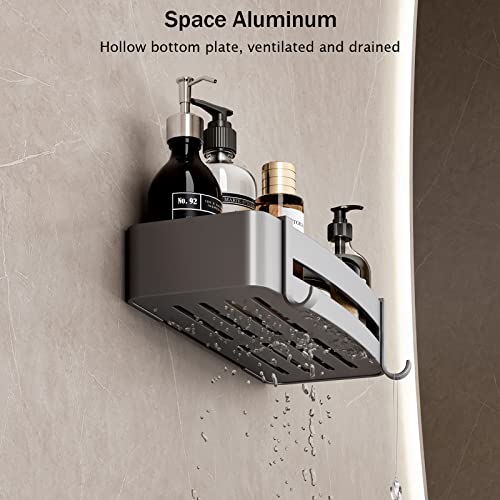 KISUFU Shower Caddy,Shower Shelf,Adhesive Shower Organizer No Drilling,Bathroom Storage Organizer,Large Capacity Shower Shelves,Bathroom and Kitchen Storage-2pck(gray)